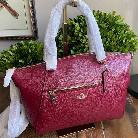 Coach | Bags | Coach Nwt Prairie Satchel In Deep Red Pebbled Leather ...